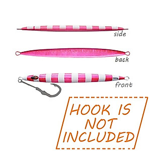 kkekos Fishing Saltwater Jig Fast Jigging Heavy Jig Speed Jigging Lures Vertical Jigging Artificial Lures for Bluefin Tuna 500g to 1000g (Pink,21Oz 600g)