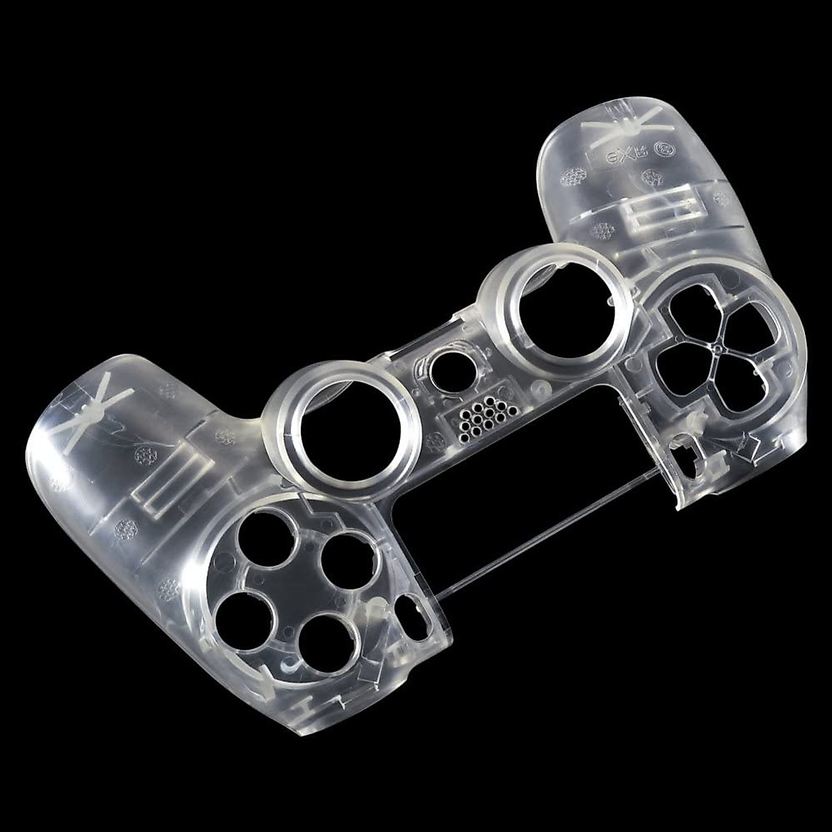 eXtremeRate Transparent Clear Custom Faceplate Cover, Replacement Front Housing Shell Case Compatible with ps4 Slim Pro Controller JDM-040/050/055 - Controller NOT Included