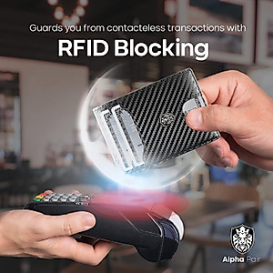 ALPHA PAIR RFID Wallet for Men - Slim Wallet for Men - Men’s Wallet with 10 Credit Card Holders and 1 ID Window - Men's Wallet with RFID Blocking Technology - Bifold Leather Wallet- Black