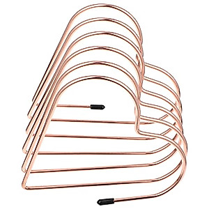 STOBOK Adjustable Bookends Metal Wire Heart Shaped Bookends Desktop Magazine File Holder Record Organizer Newspaper CD Display Rack for Home Office Bookshelf Rose Gold