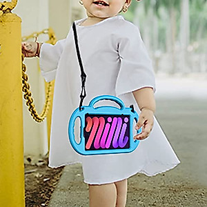 AVAWO Kids Case for iPad Mini 6 2021 8.3 Inch, iPad Mini 6th Generation Case - with Shoulder Strap, Shockproof Lightweight Handle Kickstand Kids Case for iPad Mini 6th Generation 8.3 Inch 2021, Blue