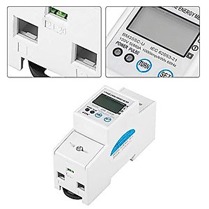 BAYM® 5(80) A 120V 60HZ Single Phase Din Rail Digital Modbus Smart Remote KWH Watt Hour Din-Rail Energy Meter LCD with Button 80A