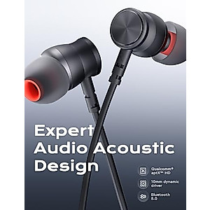 Rythflo Bluetooth Headphones, aptX-HD Wireless 5.0 Bluetooth Earbuds w/Mic in-Ear Magnetic Neckband Earphones 30Hrs Playtime, IPX7 Sweatproof Deep Bass Headset for Phone Call Music Sports