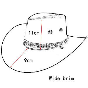 Sandy Ting Men's Outback Faux Felt Wide Brim Western Cowboy Hat (Black)