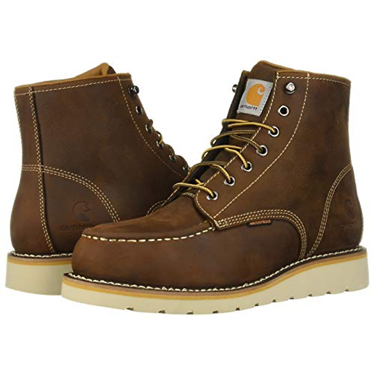 Carhartt womens 6 Inch Waterproof Wedge Steel Toe Work Boot, Brown Oil Tanned, 11.5 US
