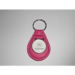 ELDORADO SEVILLE DEVILLE FLEETWOOD CALAIS ALLANTE LOGO LEATHER KEYCHAIN - MAGENTA