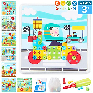 Fine Motor Skill Building Toy with STEM Activities for Kids Ages 3-5 | 116 Piece Preschool Arts and Crafts Kit for 3 4 5 Year Old Boys and Girls