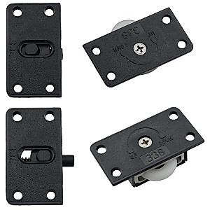 ITROLLE 2Sets Black Sliding Cabinet Hardware Component Home Wardrobe Sliding Door Nylon Pulley Wheel Cabinet Hanging Wheel Wardrobe Furniture Hardware for Closet, Wardrobe, Sliding Doors