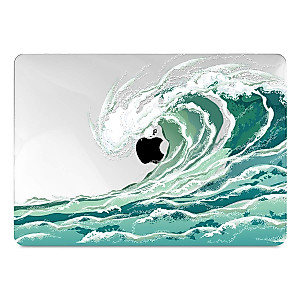 Batianda MacBook Air 13 Inch Case 2020 2019 2018 Release A2337 A2179 A1932,Pattern Clear Hard Case Shell Cover with Keyboard Cover & Screen Protector for New MacBook Air 13 Retina & Touch ID (Wave)