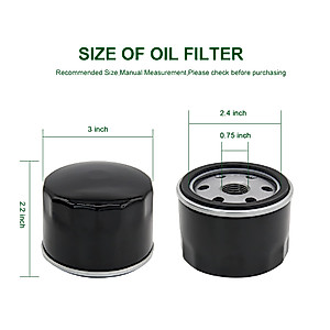 Brlyeeanze 2 Pack AM125424 Oil Filter Compatible with Kawasaki 49065-7007 D100 D105 John Deere GY20577 Briggs & Stratton 492932 492932S 696854 GY20577 SST15 L100 LX173 Lawn Mower