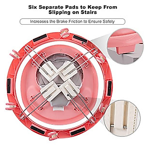 LANGYI Foldable Baby Walker with Safety Slider , The Oldschool Round Shape Baby Walker, Suitable for All terrains, Babies (6-18 Months) (Pink)