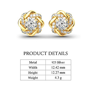 Jeulia Love Knot Earrings 925 Silver Stud Earrings Romantic Halloween Jewelry Gifts Anniversary X-mas Birthday Gift