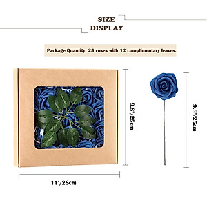 Folora 25pcs Lifelike Artificial Flowers Fake Foam Roses with Stems, Flower Arrangement DIY Decoration Bouquet for Wedding Home Garden Centerpieces Party Decoration