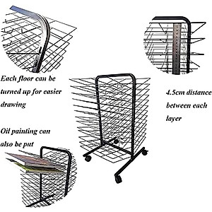 Art Drying Rack, Drying Rack, Mobile Art Drying Rack with Wire Rack for Artwork, Drying and Printing Rack, Ideal for Schools and Art Clubs (Size : 50-Layer)