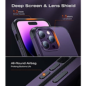 VICMARS Strongest Magnetic for iPhone 14 Pro Max Case with Stand, [Fits Magsafe] [18FT Ultra Shockproof] Dual-Layer iPhone 14 Pro Max Phone Case Men Women, 2X Mil-Grade, Invisible Kickstand (Purple)