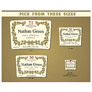 Personalized Label to fit Hennessy Cognac Bottles (No Proof)