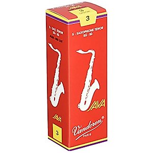 Vandoren SR273R Tenor Sax JAVA Red Reeds Strength 3; Box of 5