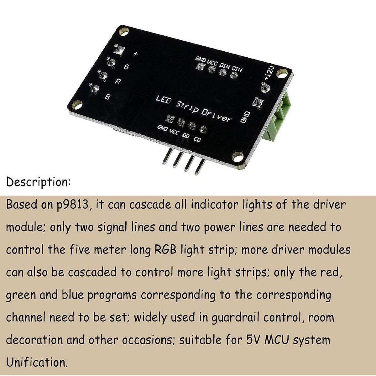 Acxico 1Pcs Full Color RGB LED Strip Driver Module Shield for Arduino UNO R3 STM32 AVR V1.0 for 5V MCU System