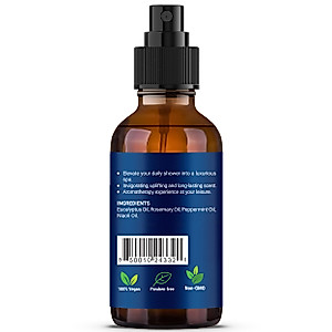 Breathe Shower Steamer Spray 2 fl oz - Aromatherapy Mist from Natural Essential Oil Blend - Peppermint, Eucalyptus Shower Steamer Spray - Spa at Home from Fresh Steam Shower Spray - Nexon Botanics