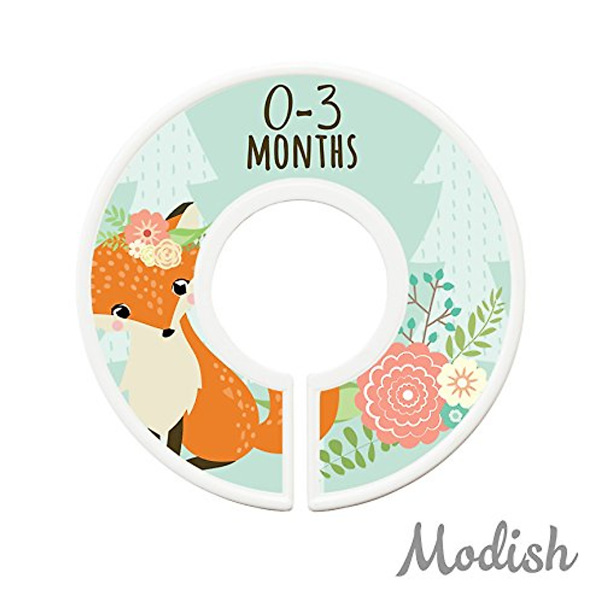 Modish Labels Baby Clothes Size Dividers, Baby Closet Organizers, Size Dividers, Baby Closet Organizers, Closet Dividers, Clothes Organizer, Girl, Woodland, Scandinavian, Nursery, Fox, Bear (Baby)