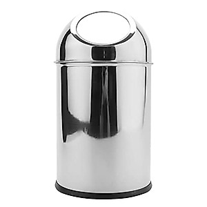 G.E.T. SSTB-11 Stainless Steel 6.75" Stainless Steel Table Top Trash Can with Mirror Finish, Stainless Steel Coffee Station Collection