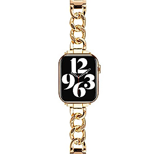 SEURE Stainless Steel Metal Band Compatible with Apple Watch Band 38mm 40mm 41mm 42mm 44mm 45mm Women Bracelet Replacement Wristband Strap for iWatch Series 8/7/6/5/4/3/2/1 Ultra SE