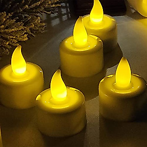 FireflyStar LED Candles Rechargeable Battery Powered Candles Tealight Candles 12 Pack with Charging Dock Tealight Cup