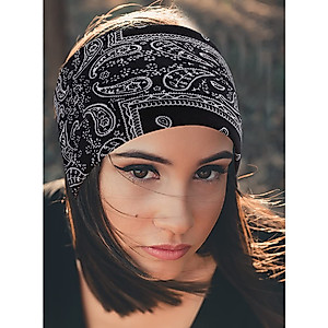 AOPRIE Knotted Headbands - Wide Plain Bandana Hair Bands, 4-Pack Soft Turban Style for Women