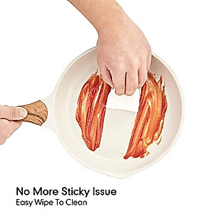 JEETEE Pots and Pans Set Nonstick 15PCS, Granite Coating Cookware Sets Induction Compatible with Frying Pan, Saucepan, Sauté Pan, Grill Pan, Cooking Pots, PFOA Free, (Beige, 15pcs Cookware Set)