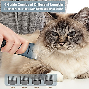 Gooad Cat Clippers for Matted Hair, Cat Grooming Kit, Cordless Cat Shaver for Long Hair, Low Noise Paw Trimmer, Cat Hair Trimmer for Grooming,Quiet Pet Hair Clippers Tools for Cats Dogs (Blue)