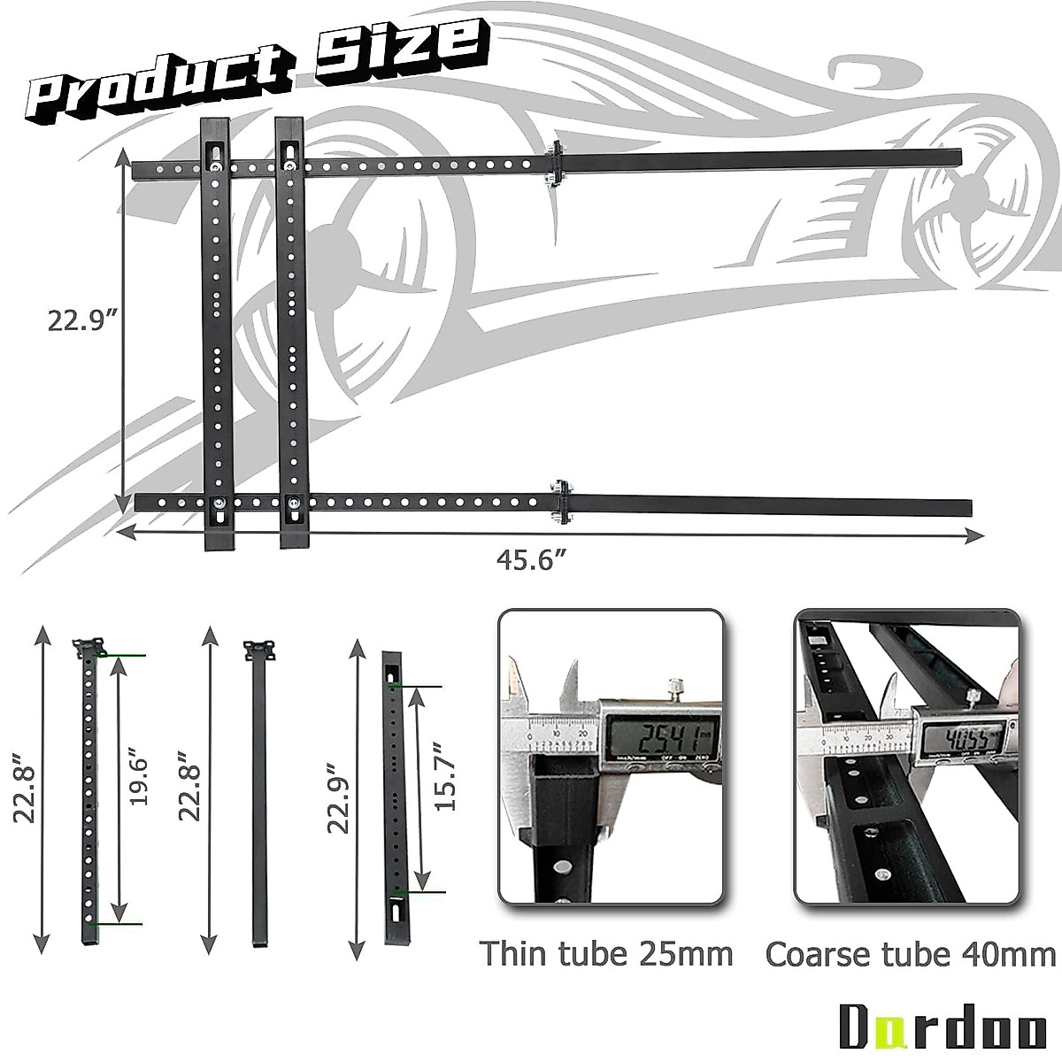 Dardoo Racing Simulator Cockpit Monitor Mount Fits for Logitech/Thrustmaster G923 G29 G920 Wheel Frame,Xbox One,PC,Excluding Steering Wheel,Shift Lever,Pedals,Seat and Racing Frame