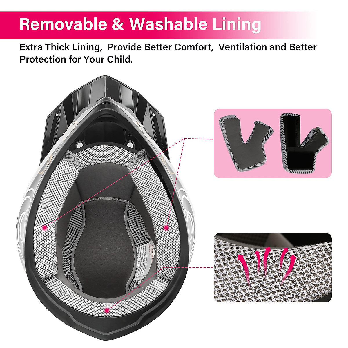 DOT Youth Kids ATV Motocross Offroad Street Helmet Full Face Motorcycle Off-Road ATV Helmet Dirt Bike Motocross Helmet+Gloves+Goggles