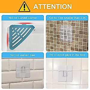 Sotfamily Corner Shower Caddy, 4 Pack Adhesive Corner Shower Shelves for inside Shower, Plastic Shower Organizer for Bathroom Storage, White