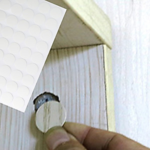 Aopin Screw Hole Stickers PVC Covers Self Adhesive, 21mm Decorative Stickers Screws Covers Caps Great for Wooden Furniture Wardrobe Cabinet Shelf Desk Plate 1 Sheet, PC-01 White