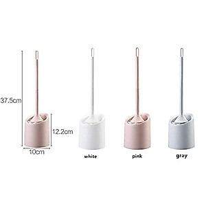 Floor Standing/Mounted Wall Toilet Brush,Deep Cleaner Bathroom Toilet Brush and Quick Drying Holder Set,for Home Hotel-White