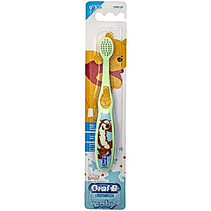 Oral-B Baby Manual Toothbrush, Pooh Characters, 0-3 Years Old, Extra Soft (Characters Vary) - Pack of 6