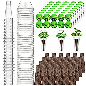 320 Pcs Hydroponic Growing Kit Includes 80 Grow Sponges Seedling Starter Sponges, 80 Grow Baskets, 80 Grow Domes and 80 Pod Labels Hydroponics Garden Accessories for Indoor Plant Herb Growing System