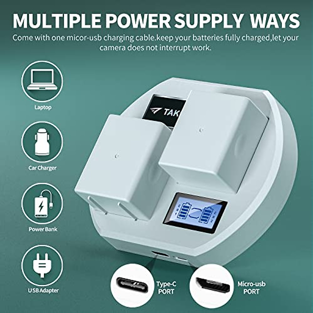 Taken Arlo Pro 4 Battery 3.85V 4800mAh Arlo Batteries Replacement Long Lasting Arlo Camera Batteries for Arlo Ultra 2 Arlo Pro 3 Pro 4, 2 Pack with Arlo Battery Charger Station