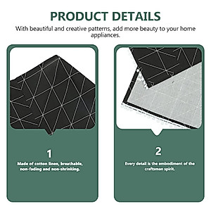 Fridge Top Cover with Storage Pockets Bags Refrigerator Fridge - Cover Washing Machine Cover Universal Covers Kitchen Decor Black
