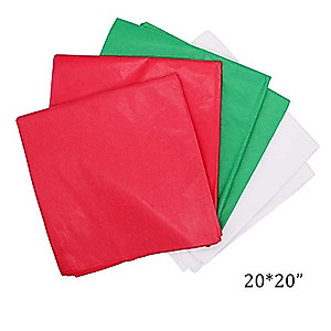 Lulu Home 180 Sheets Christmas Tissue Paper, Assorted Colors(White, Green, Red) Premium Quality Tissue Gift Wrapping Paper Crafts