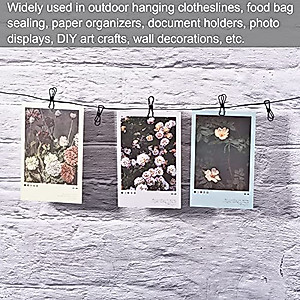 MECCANIXITY Small Metal Wire Clip 1 Inch Multi-Purpose Bag Clamp for Home Office Kitchen, Black Pack of 45