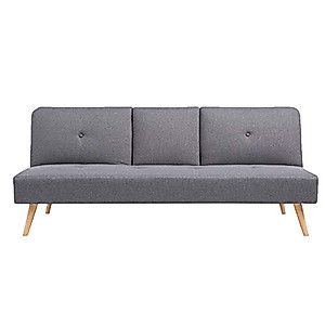 AC Pacific Hobbs Modern Contemporary Button Tufted Living Room Sofa Bed, Grey