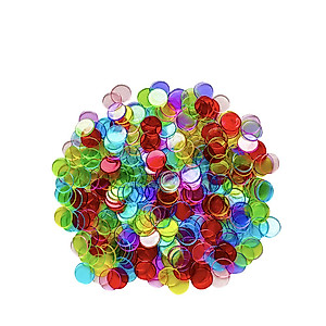 SEETOOOGAMES Bingo Chips Markers Counters - 3/4 inch Plastic Clear Bingo Chips for Bingo Games - Transparent Math Counting Chips for Classroom Teaching - 600 Pieces