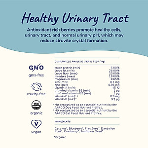 kin+kind Natural Cranberry Supplement Powder for Dogs&Cats - Boost Healthy Immunity and Bladder Support with Organic Formula - Organic Cranberry, Blueberry and Coconut - Small 4oz - Made in USA