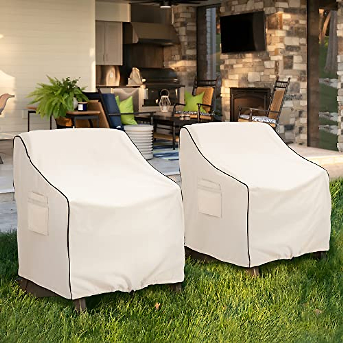 KylinLucky Patio Furniture Covers Waterproof for Chairs, Lawn Outdoor Chair Covers Fits up to 35 W x 38 D x31 H inches 2Pack