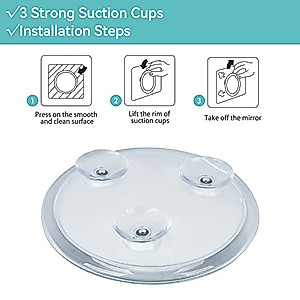 20x Magnifying Mirror with 3 Suction Cups, Use for Makeup Application, Tweezing, and Blackhead/Blemish Removal.Comes with 1PC Storage Bag, 1PC Tweezer, 1PC Reminder Card. 4Inches (Clear)