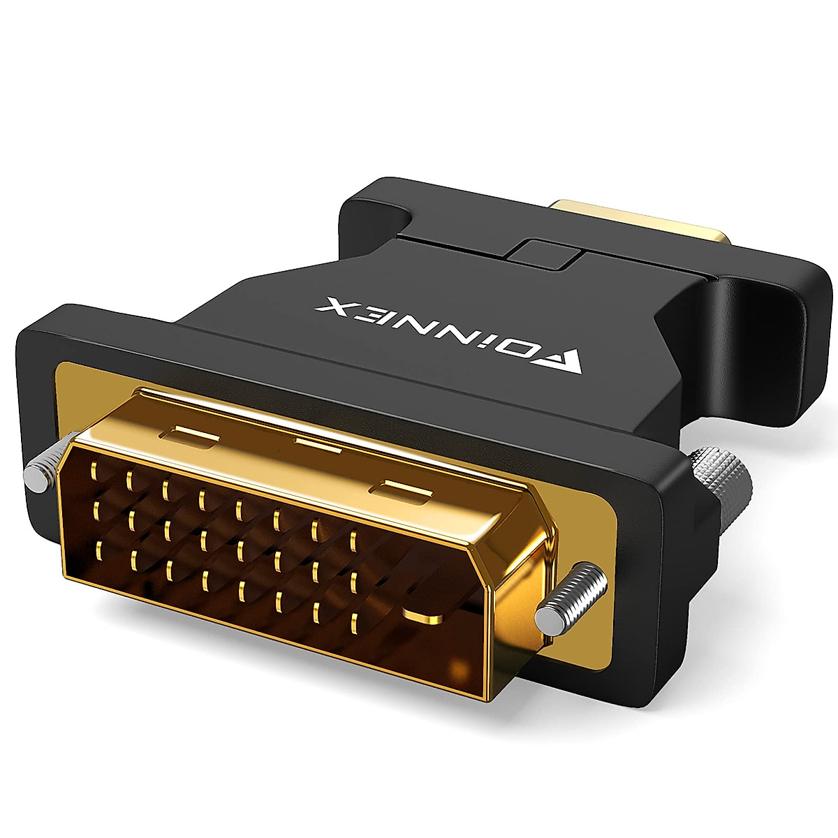 FOINNEX DVI to VGA Adapter, DVI-D to VGA Adapter, DVI-I to VGA Converter 24+1 &24+5 Compatible with Computer, Laptop to Old Monitor, TV, KVM