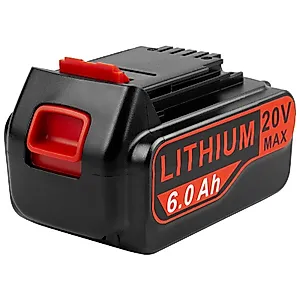 ARyee 6.0Ah 20V LBXR20 LBX4020 Lithium Battery Compatible with Black and Decker 20Volt Max LB20 LBX20 LBXR2020 LB2X4020-OPE LBXR20-OPE Cordless Power Drill Driver Tools
