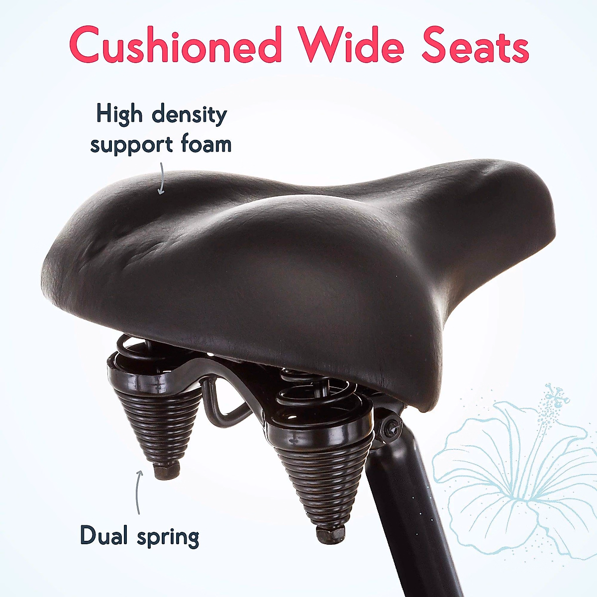 Kulana Lua Tandem Bike, Beach Cruiser Bike for Adult Men Women, Double Rider Bicycle, 26-Inch Wheels, Steel Frame, Single Speed, Yellow