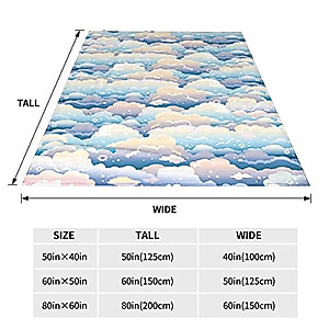 Cute Cloud Soft Lightweight Fleece Throw Blankets Cozy Warm Fuzzy Plush Microfiber Blanket for Sofa Couch Bed All-Season 60"X50"
